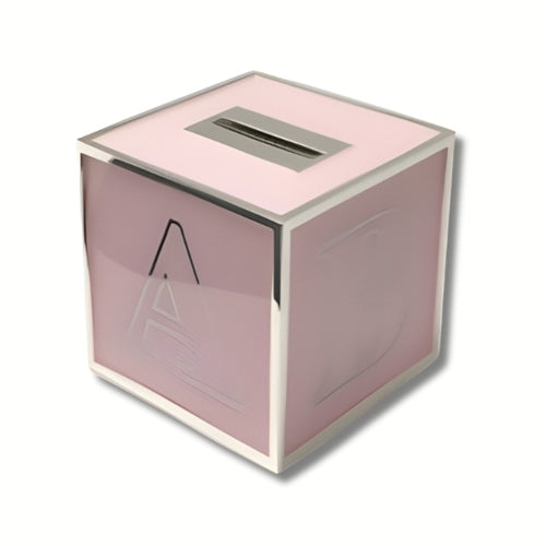 ABC Cube Money Box Pastel Pink – Key Location