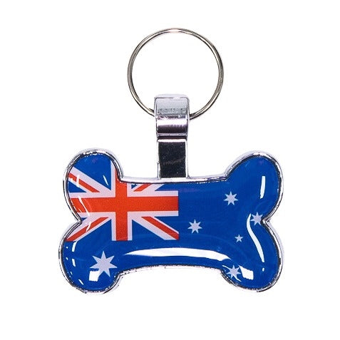 Pet Tag Australian Flag Bone – Key Location