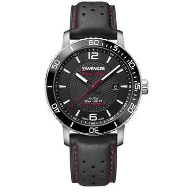 Watch Wenger Roadster Black Dial Leather Band – Key Location