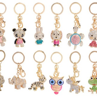 Keyrings Assorted Diamonte Bling Animal – Key Location